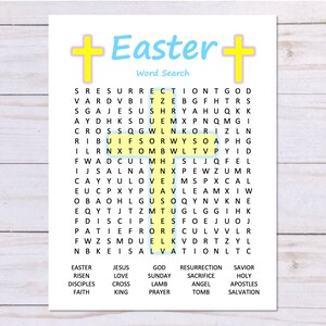 Set of 2 Easter Games, Word Search, Word Scramble, Easter Party Game ...