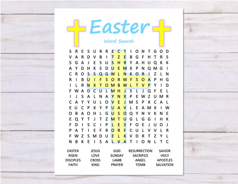 Set of 2 Easter Games, Word Search, Word Scramble, Easter Party Game ...