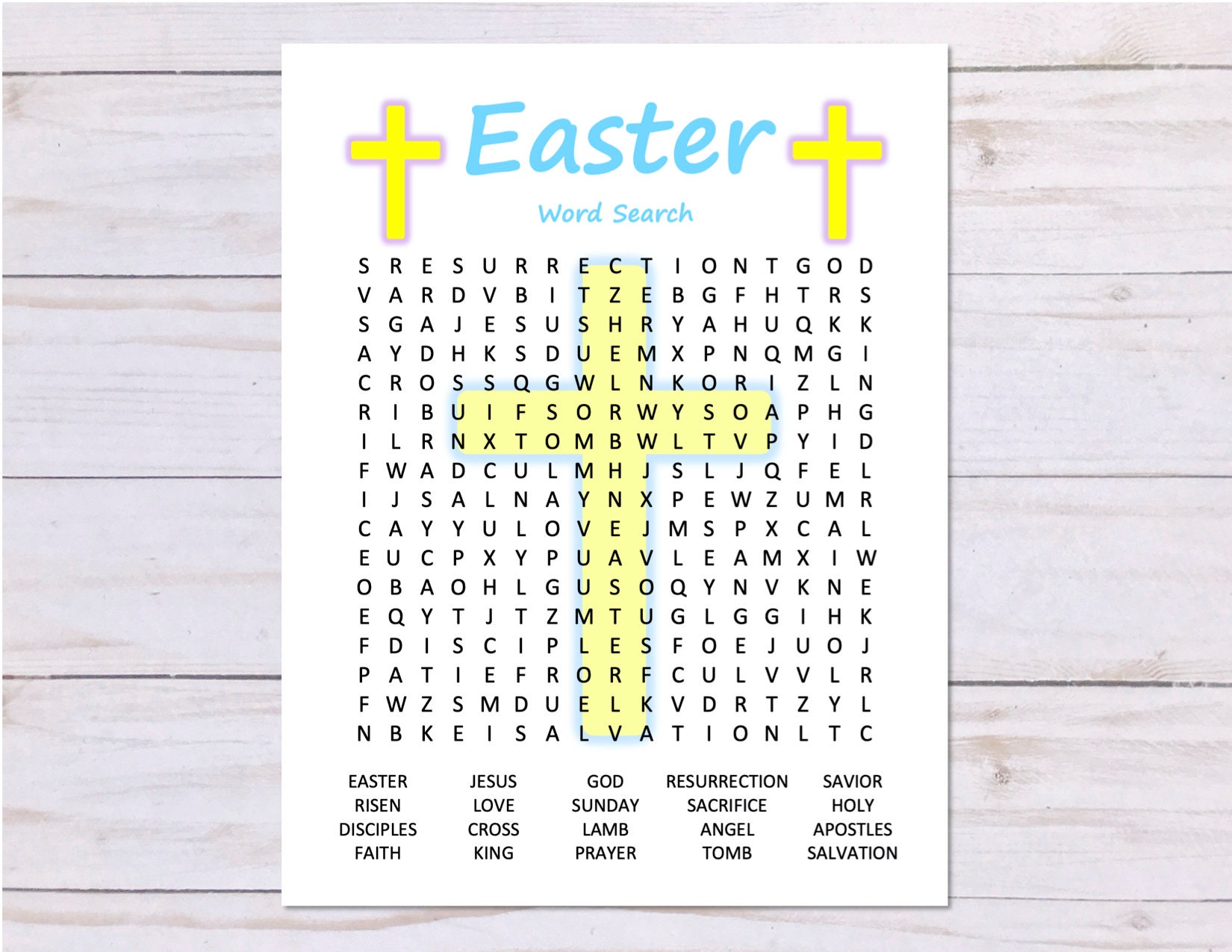 Set of 2 Easter Games, Word Search, Word Scramble, Easter Party Game ...