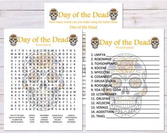 Día De Los Muertos Word Search Printable Day of (Instant Download) - Etsy