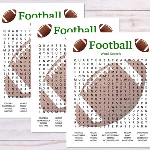 Set of 3 Football Games, Word Search, Word Scramble, Anagram, Football ...