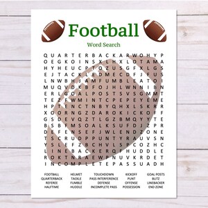 Set of 3 Football Games, Word Search, Word Scramble, Anagram, Football ...