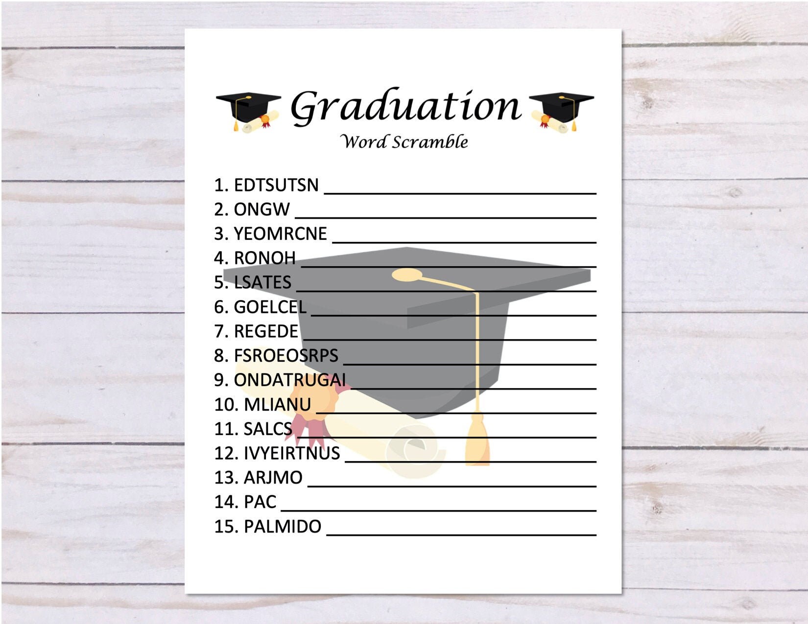 College Graduation Word Scramble College Graduation Party - Etsy