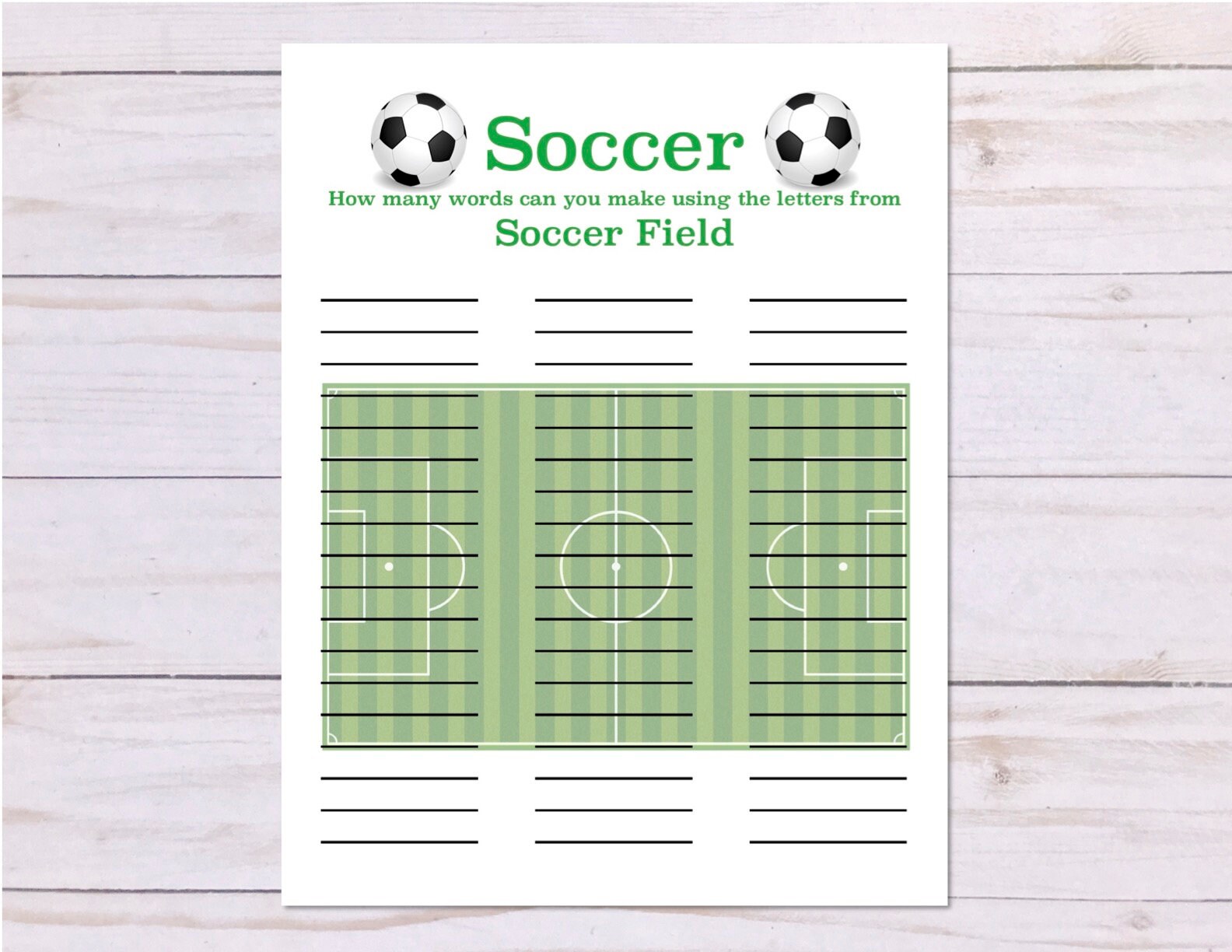 Set of 3 Soccer Games, Word Search, Word Scramble, Anagram, Soccer ...