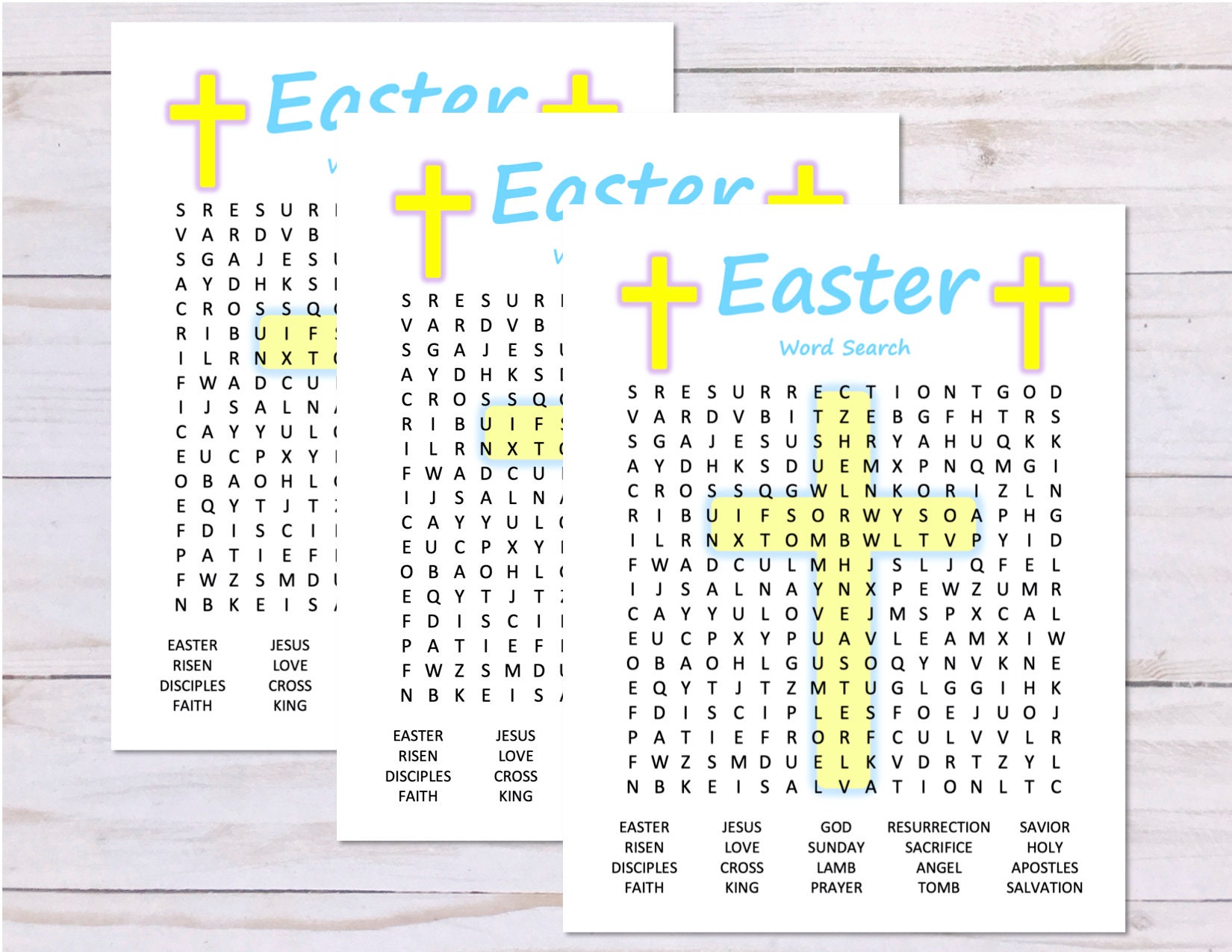 Set of 2 Easter Games, Word Search, Word Scramble, Easter Party Game ...