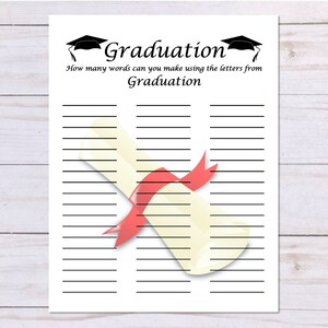 Set of 3 High School Graduation Games Word Search, Word Scramble ...