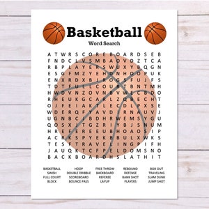 Set of 3 Basketball Games, Word Search, Word Scramble, Anagram ...