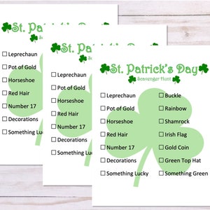 St. Patrick's Day Scavenger Hunt, Party Game Printable, Instant ...