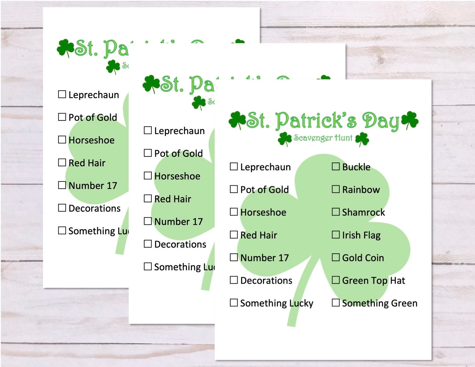 St. Patrick's Day Scavenger Hunt, Party Game Printable, Instant ...