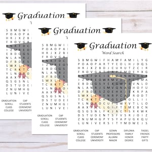 Set of 3 College Graduation Games, Word Search, Word Scramble, Anagram ...