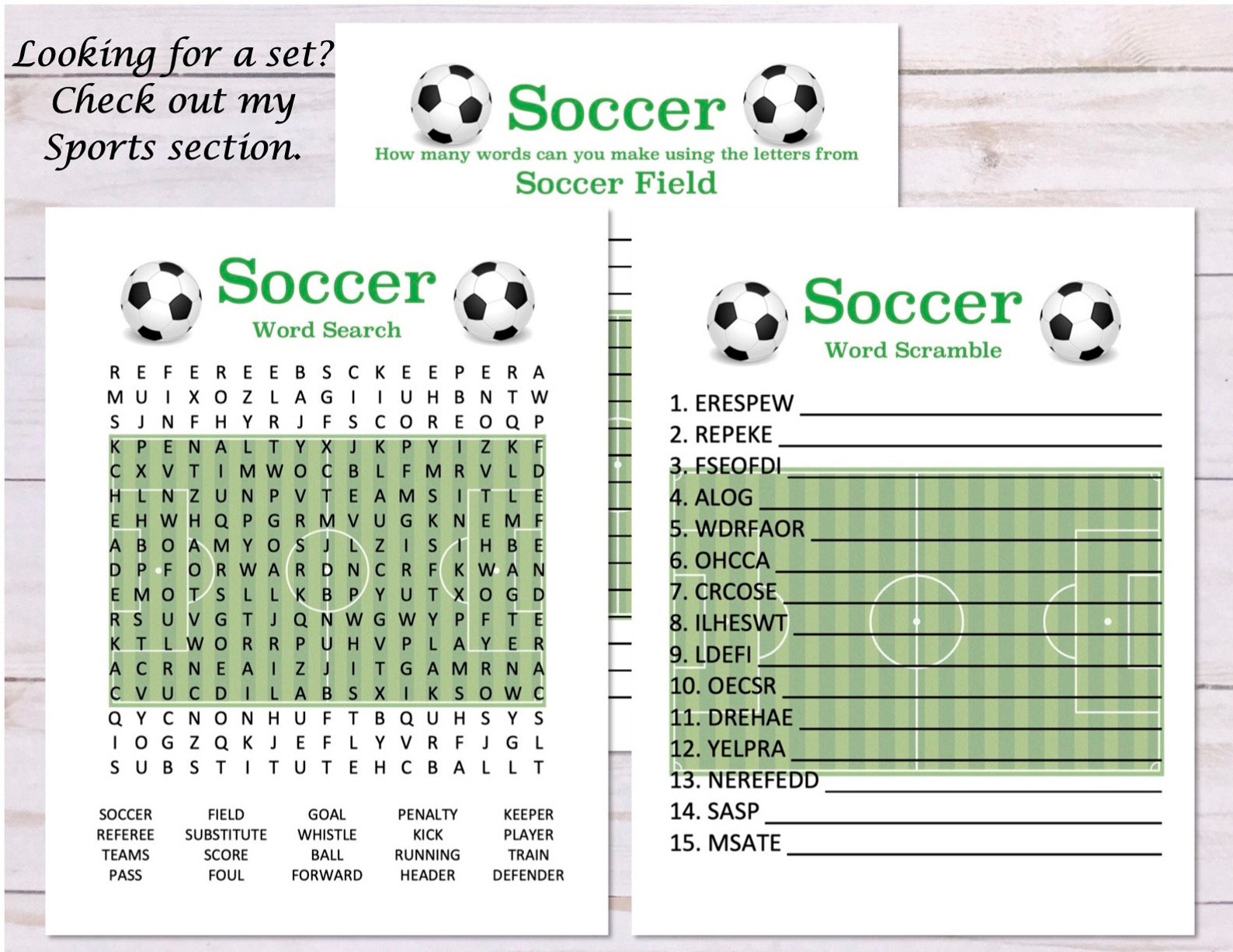 Soccer Word Scramble Game Soccer Party Game Printable Soccer | Etsy