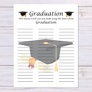 Set of 3 College Graduation Games, Word Search, Word Scramble, Anagram ...