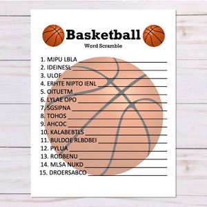 Set of 3 Basketball Games, Word Search, Word Scramble, Anagram ...
