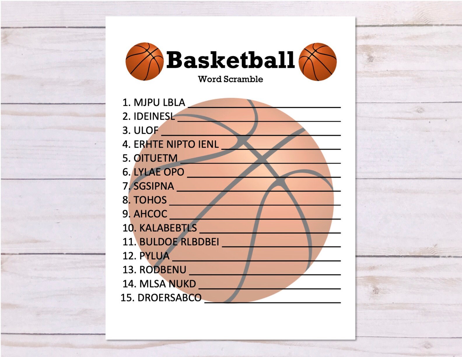 Set of 3 Basketball Games, Word Search, Word Scramble, Anagram ...