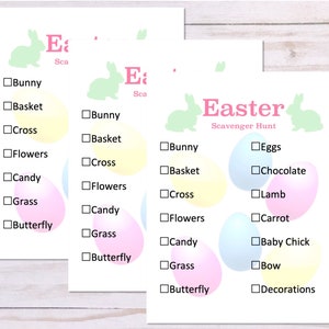 Easter Scavenger Hunt, Party Game Printable, Instant Download, Digital ...