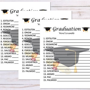 Set of 3 College Graduation Games, Word Search, Word Scramble, Anagram ...