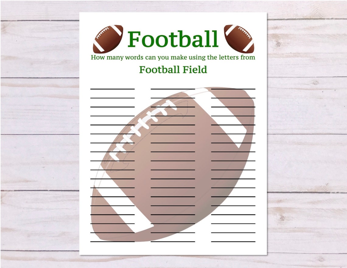Set of 3 Football Games, Word Search, Word Scramble, Anagram, Football ...