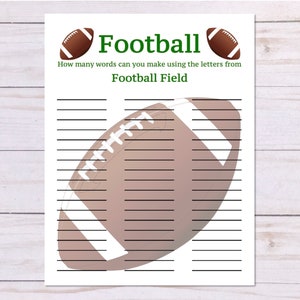 Set of 3 Football Games, Word Search, Word Scramble, Anagram, Football ...