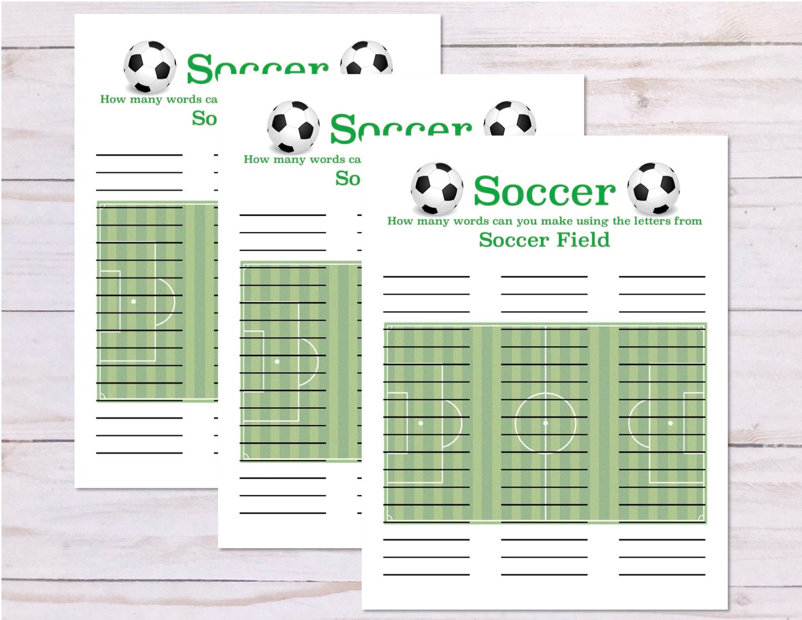 Set of 3 Soccer Games, Word Search, Word Scramble, Anagram, Soccer ...