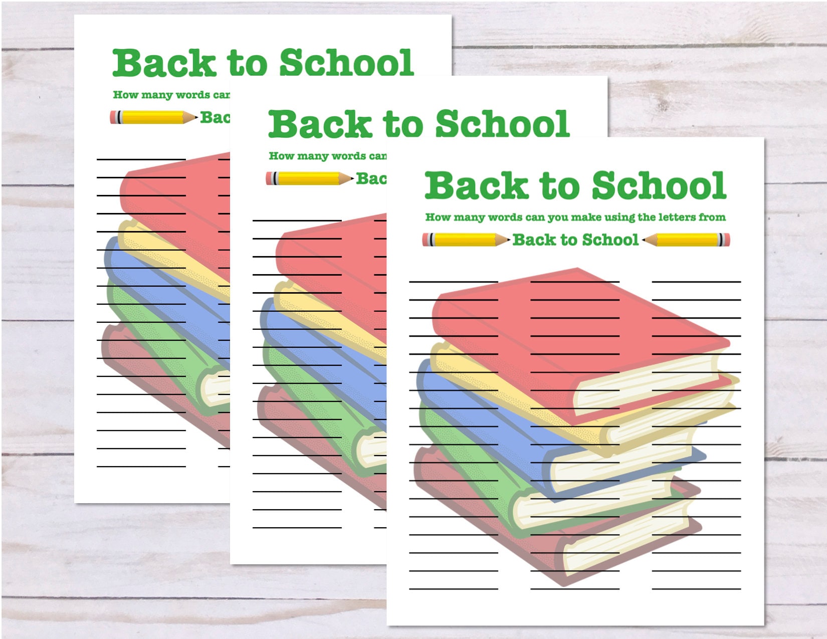 Set of 3 Back to School Printable Games Word Search, Word Scramble ...