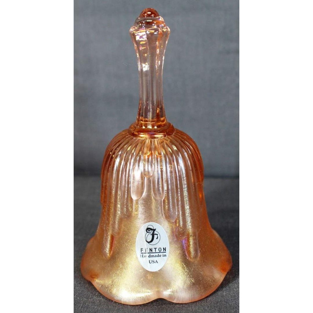 Fenton Art Glass Sunset Stretch Pink Carnival Glass Beauty Bell ...