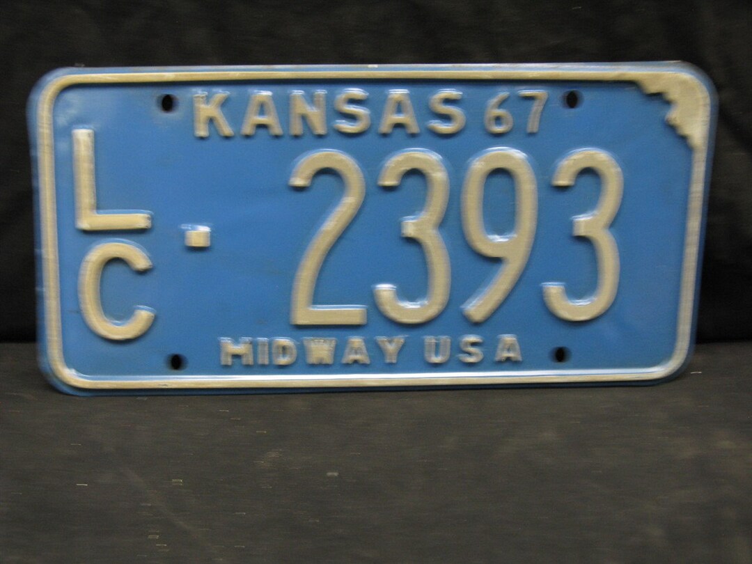 1967 Kansas Car Tag License Plate LC 2393 Lincoln County Midway USA - Etsy