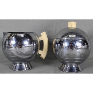Vintage Art Deco Chase USA Chrome Comet Creamer & Sugar Set by Walter ...