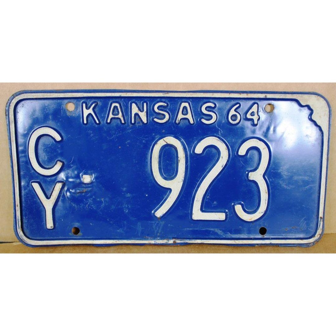 1964 Kansas License Plate CY-923 Clay County Man Cave, Garage, Rat Rod ...