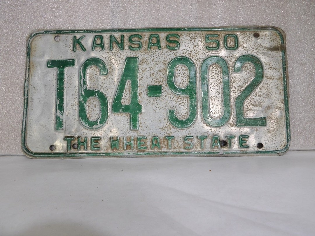 1950 Aluminum Kansas Truck Tag License Plate T64-902 Morris County ...