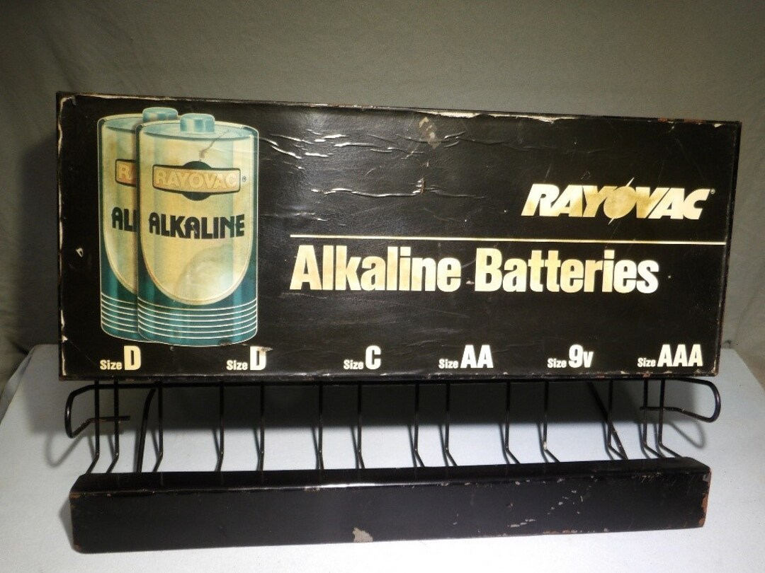 Vintage Advertising Display Rack Sign Rayovac Alkaline Batteries - Etsy