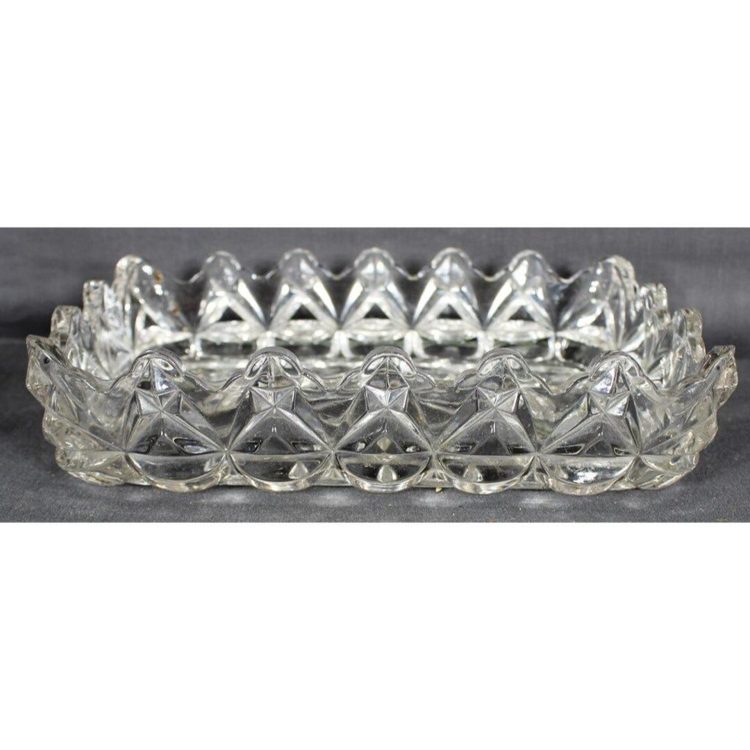 Pressed Glass EAPG Rectangle Dresser Tray/butter Dish Bottom 9"x6"x2.25 ...