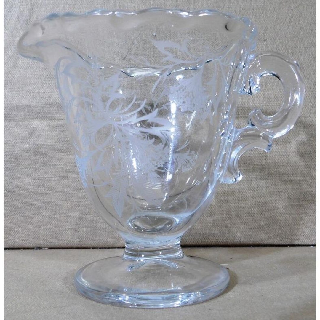 Fostoria Heather Etched Glass Mini Creamer 3 1/4" Vintage 1949-71 ...