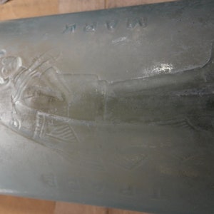 Scott's Emulsion Cod Liver Oil Sailor Holding Fish Blue Tint Glass ...