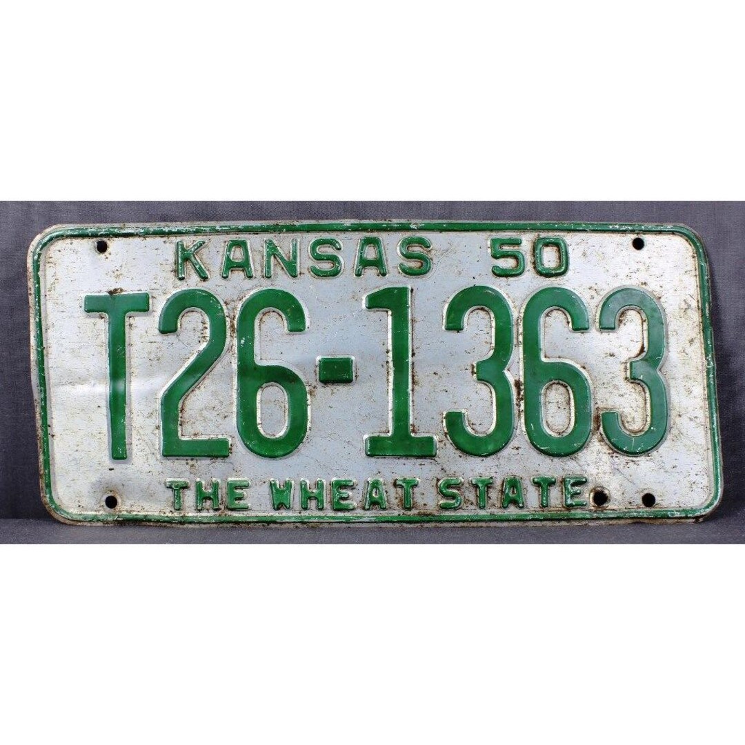 1950 Aluminum Kansas Truck Tag License Plate T26-1363 Mcpherson County ...