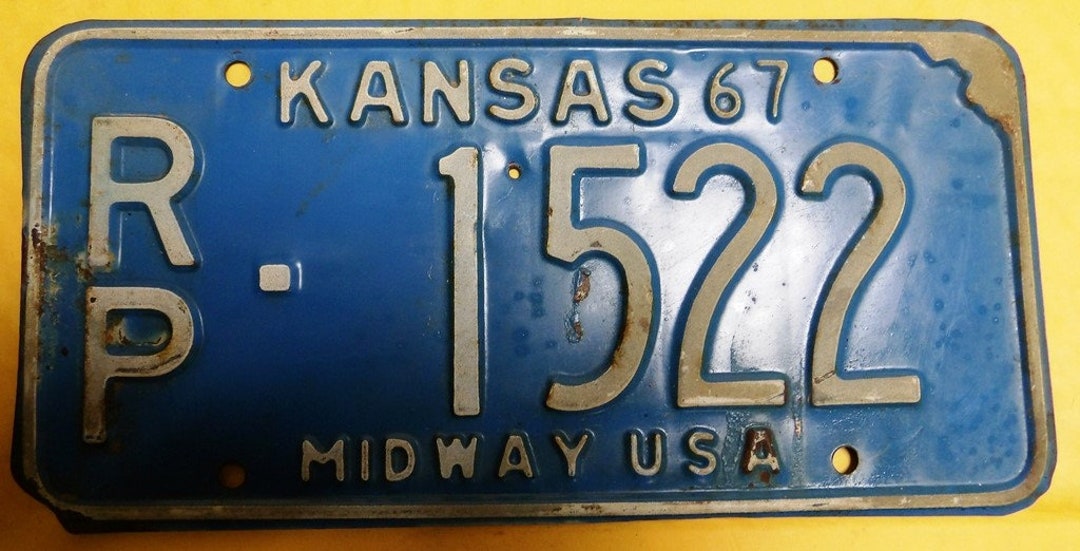 1967 Kansas Car Tag License Plate RP 1522 Republic County Midway USA - Etsy