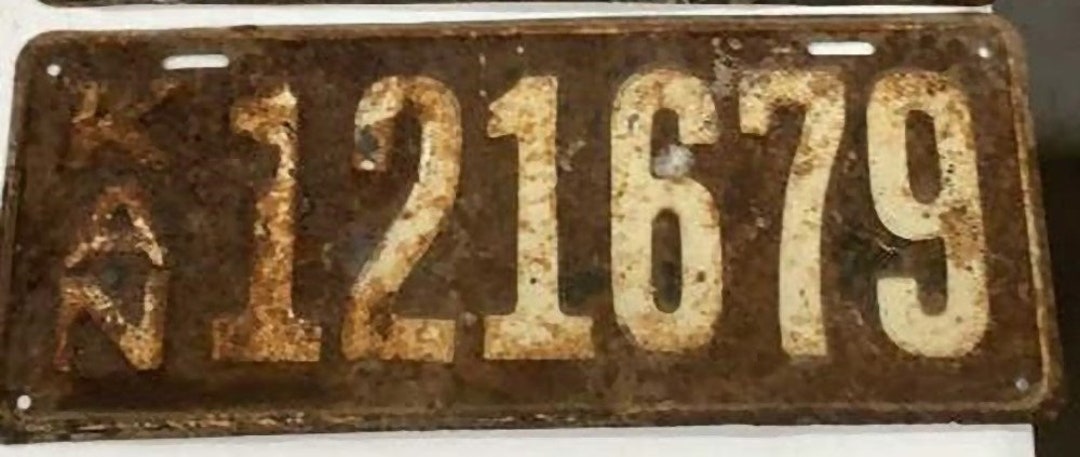 Kansas 1920 Vintage License Plate Old Car Tag Rustic Country - Etsy