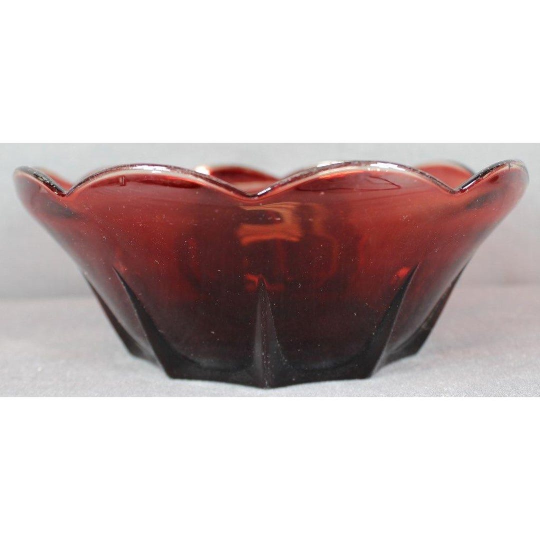 Anchor Hocking Royal Ruby Red Glass Dessert Bowl 8" Mid-century Modern ...