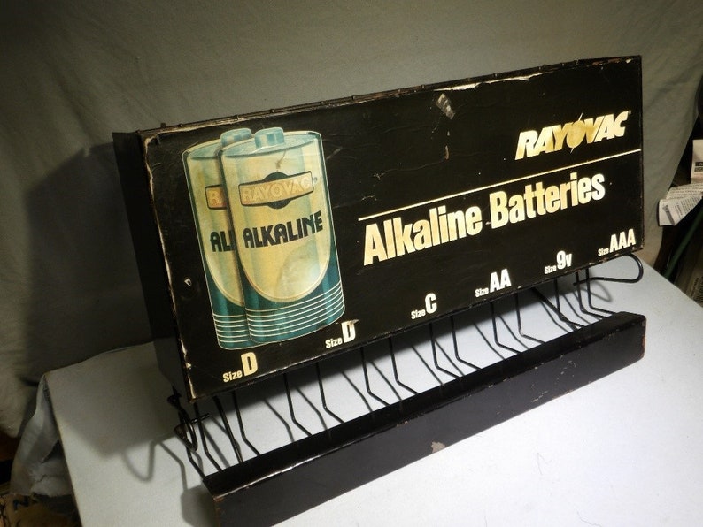 Vintage Advertising Display Rack Sign Rayovac Alkaline - Etsy