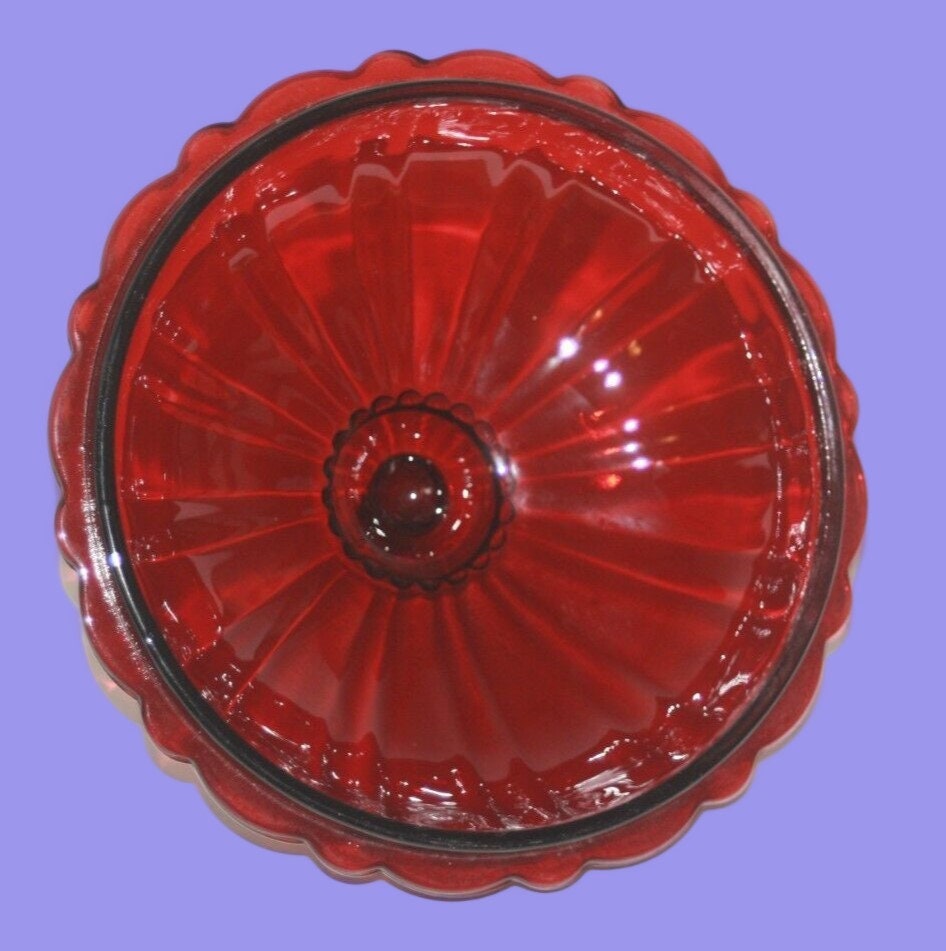 Anchor Hocking Old Cafe Candy Jar Royal Ruby Ruby Red Lid Only - Etsy