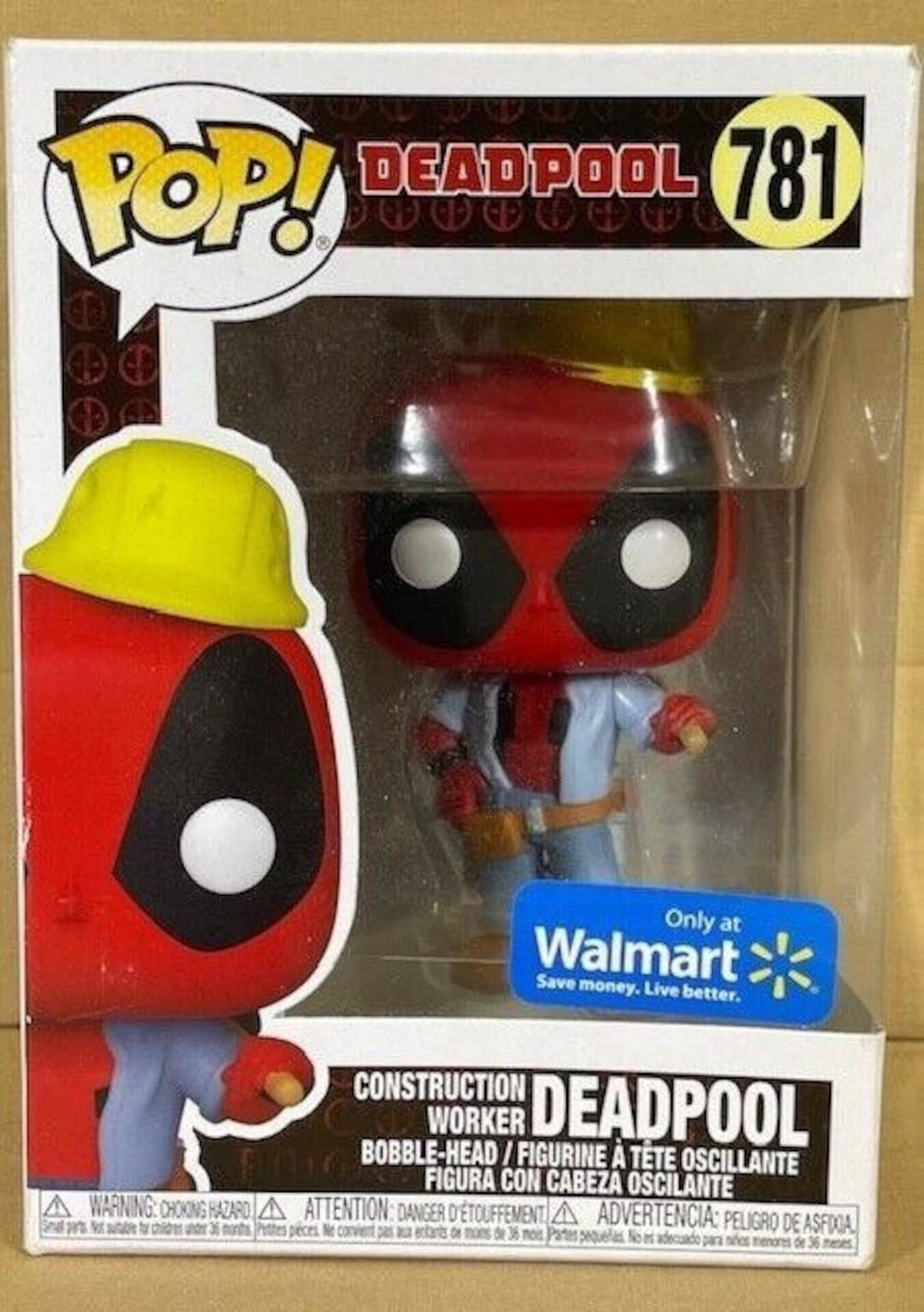 Funko Pop Marvel Construction Worker Deadpool 781 WALMART Exclusive Nerdy 30 - Etsy