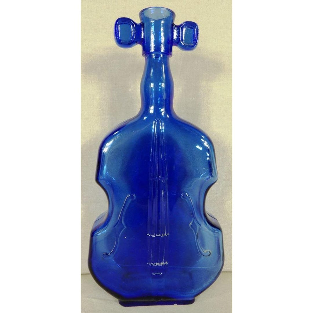 Vintage 8 Cobalt Blue Glass Cello Violin Bottle Vase - Etsy