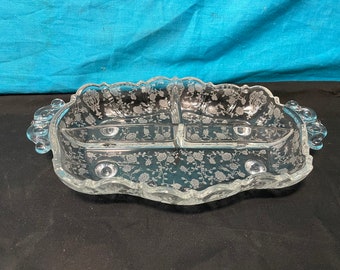 Cambridge Glass Rose Point | Etsy