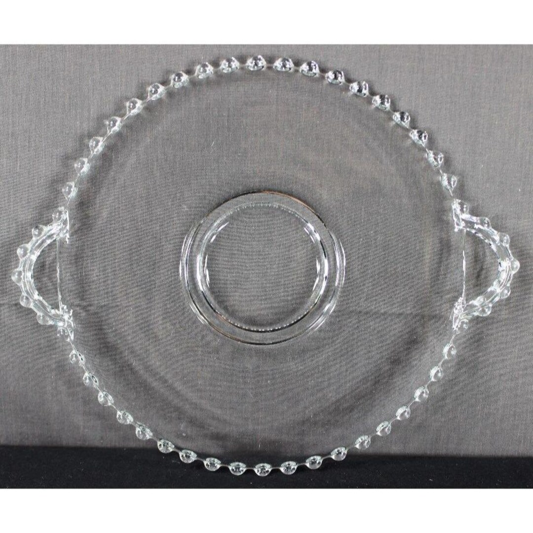 Vtg Imperial Candlewick Hobnail 8.75" Glass Serving Tray/platter Double ...