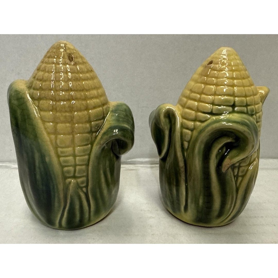 Vintage Stanford Ware Ears Corn Cob Husk Salt & Pepper Shakers 4 in ...