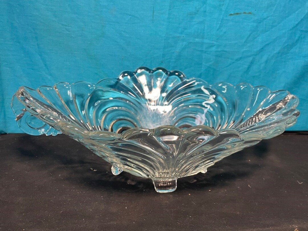 Vintage Cambridge Caprice Crystal Clear Glass 13 4 Toed Handled Oval ...