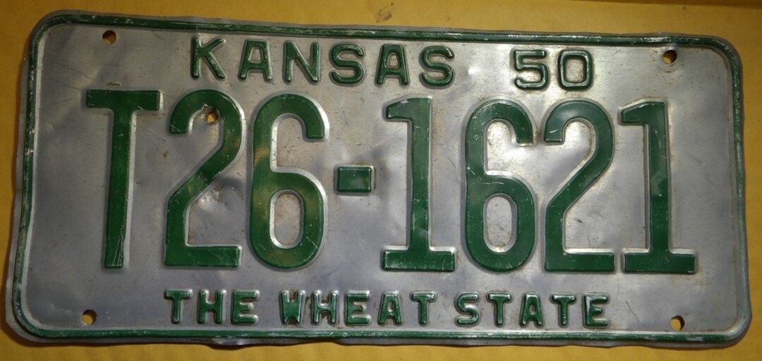 1950 Aluminum Kansas Truck Tag License Plate T26-1621 Mcpherson County ...