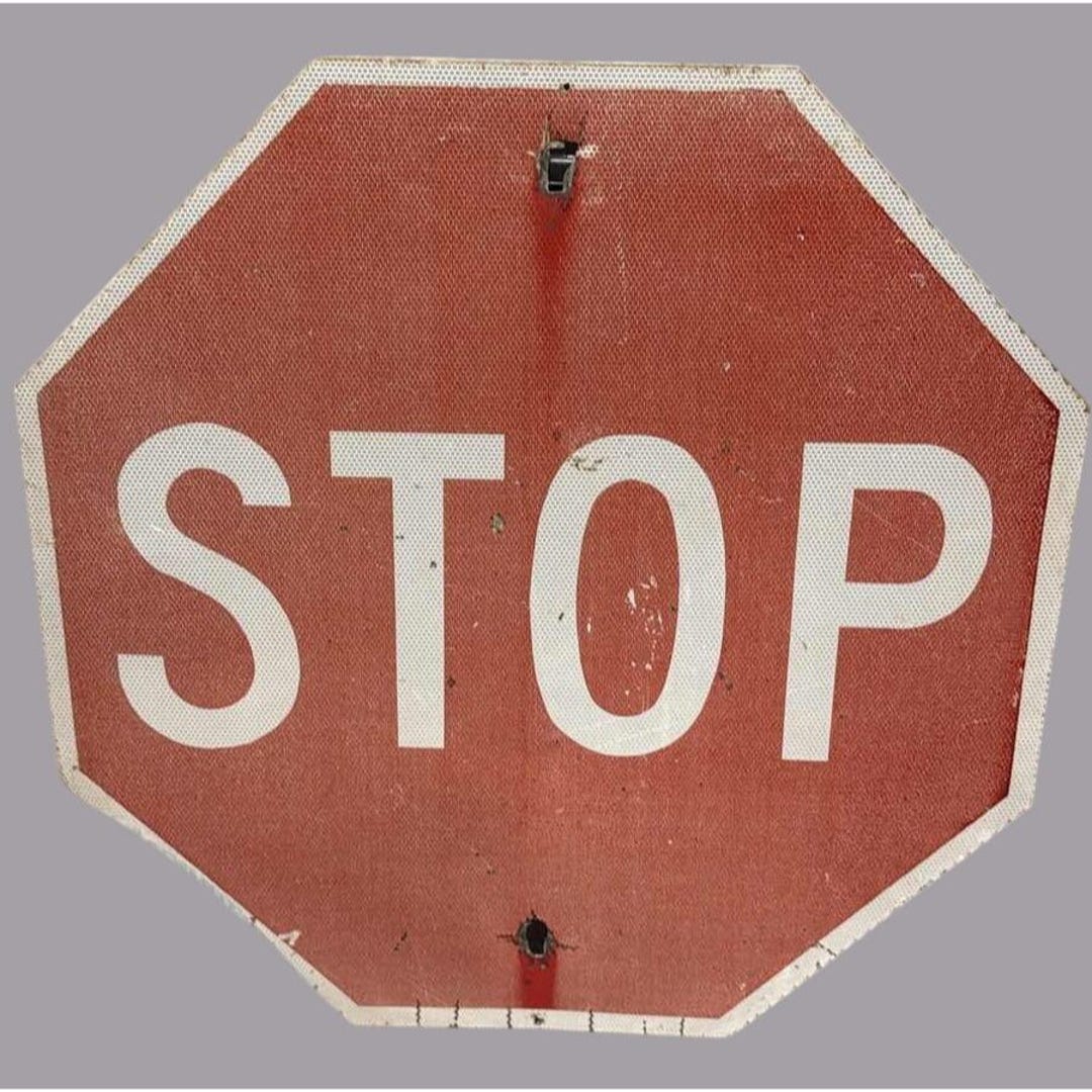 Large Vintage Retired Metal STOP Sign 30x30 Reflective Street Road ...