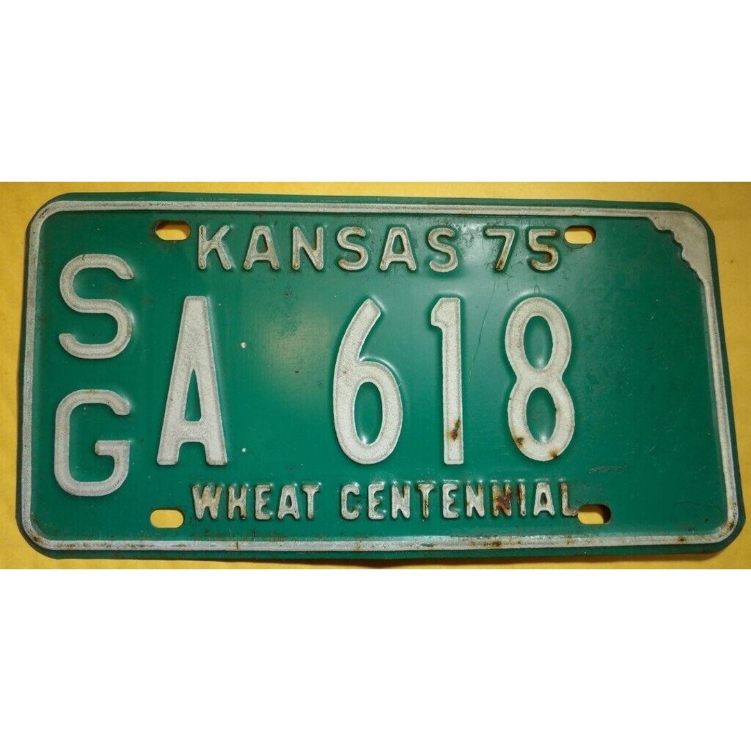 1975 Kansas Car Tag License Base Plate SG A-618 Sedgwick County - Etsy