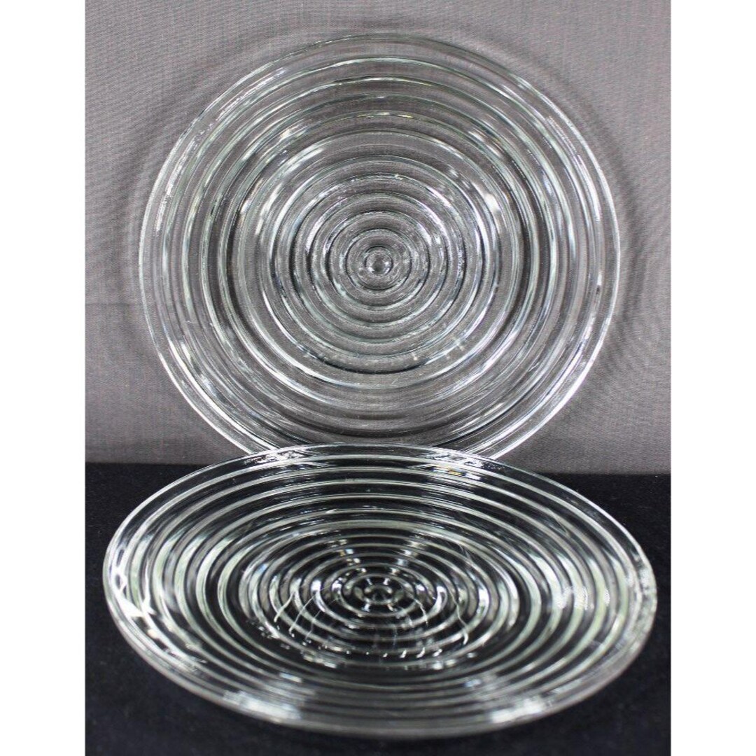 2 Anchor Hocking Manhattan Depression Glass Salad Plates 8" Clear ...