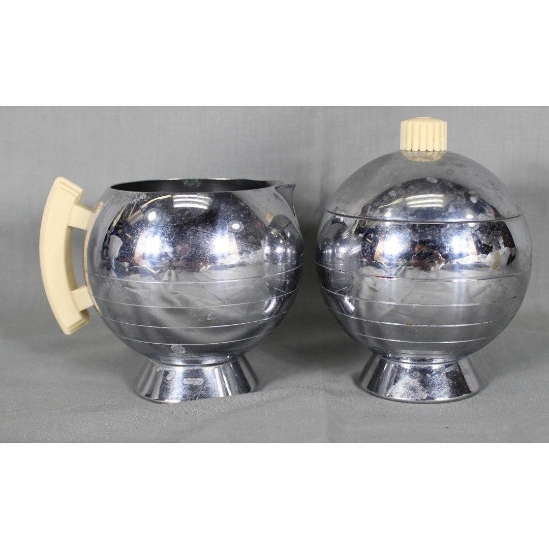 Vintage Art Deco Chase USA Chrome Comet Creamer & Sugar Set by Walter ...